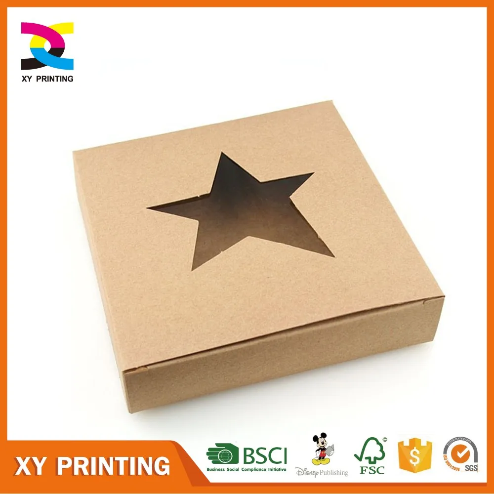 Brown Craft Kraft Paper Packaging Gift Box With Clear Pvc Window - Buy ...