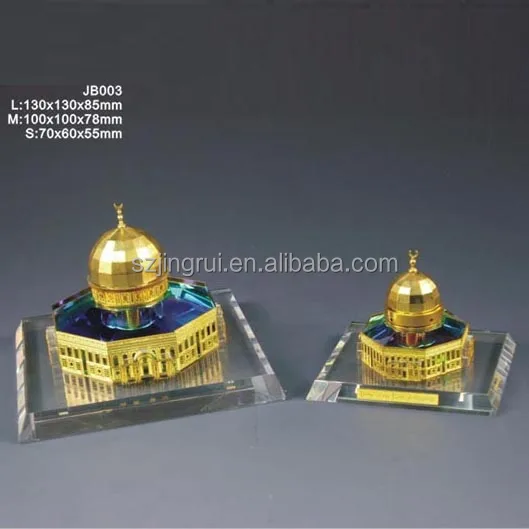3d Islamic Crystal Gifts Madina Mosque Crystal Building Model Crafts ...