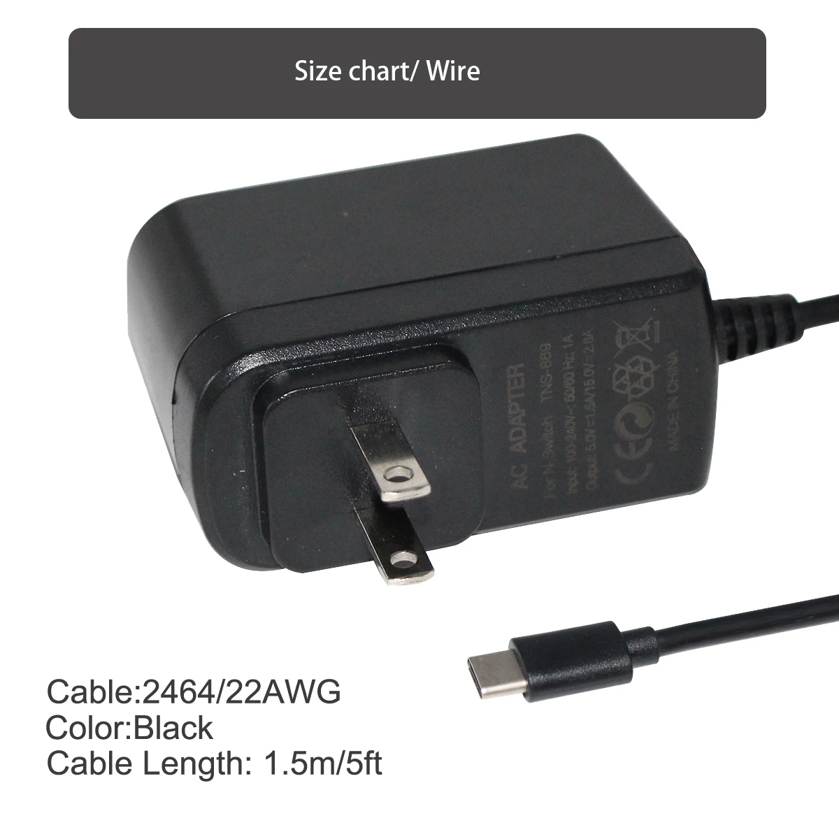 KUNCAN AC DC USB Type C Converter - 3A USA Wall Plug 220V