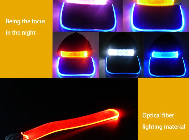 2019 Customize Logo Led Cap With Multi-color Led Lights 6-panel Hat ...