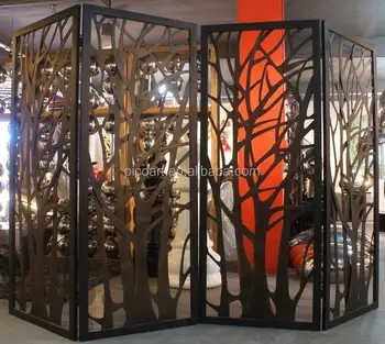 Modern Metal Partition Screens Folder Metal Trees Branch Hollow Room ...