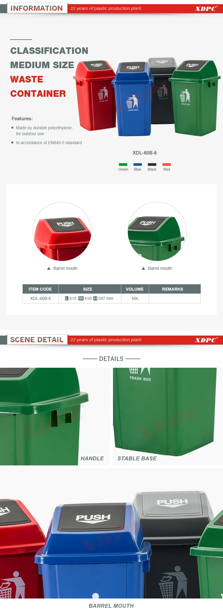 China Best Price Different Types of Commercial Waste Bin Dustbins for ...