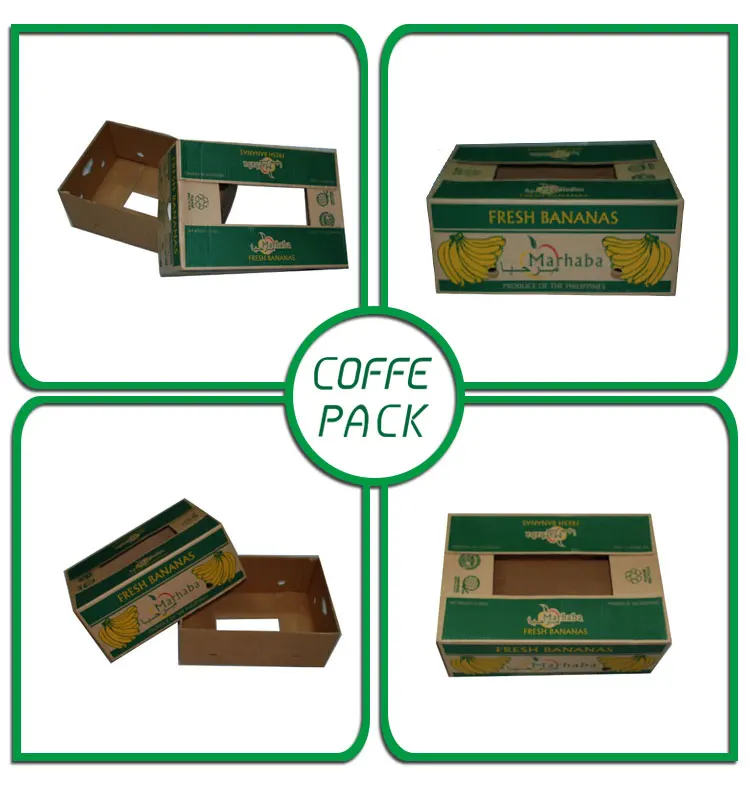 Customized Banana Fruit Corrugated Packaging Carton Box