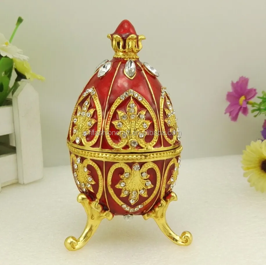 Faberge Egg Style Trinket Box Enameled Jewelry Box Unique Decorative ...