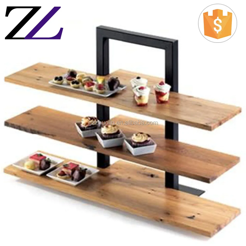 Italian Restaurant Decoration Modern 3 Tier Wood Serving Platters Food ...