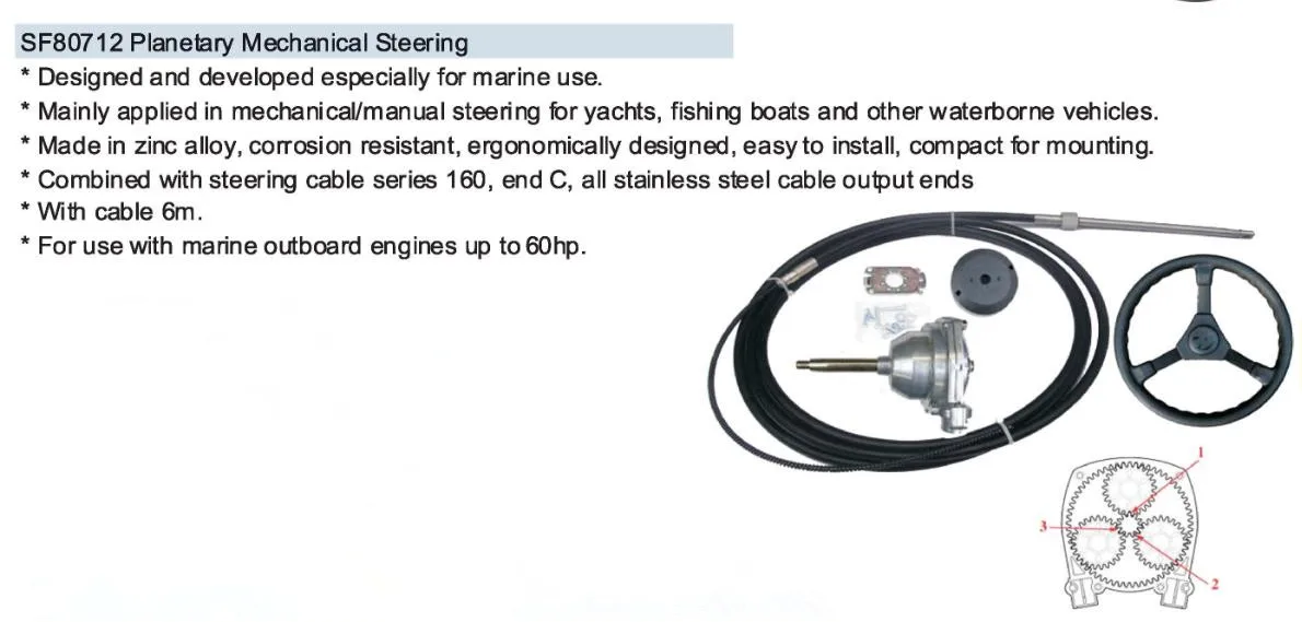 Marine Boat Planetary Mechanical Steering System Planetary Gear Type
