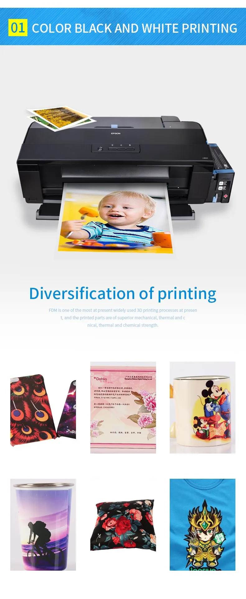 Mini Inkjet Sublimation T-shirt Printer Machine A3/A4 with Continuous ...