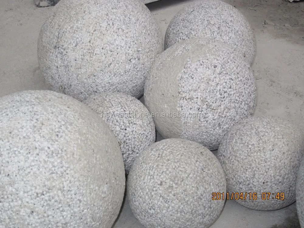 Large Outdoor Decorative Garden Bushhamered Granite Stone Balls Sphere