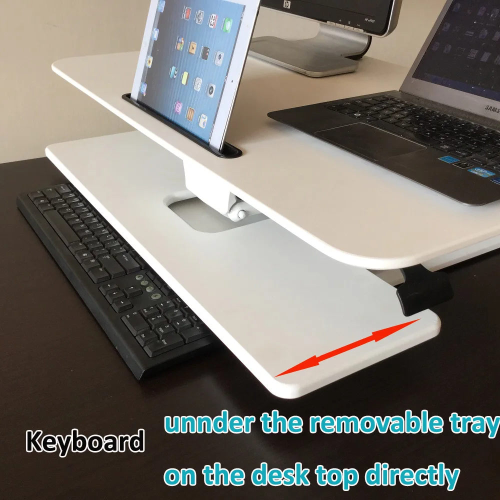 Fully Assembled Wide Removable Keyboard Tray Desktop Standup ...