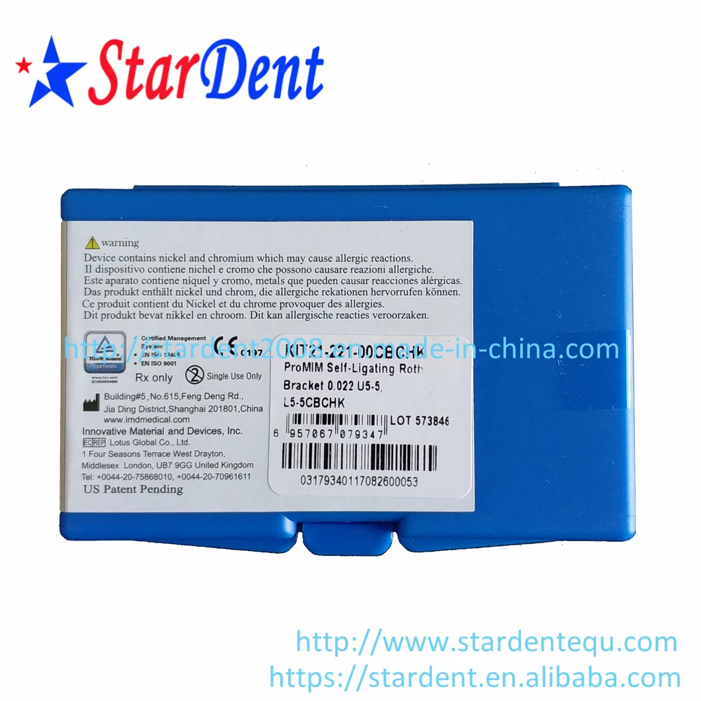 IMD Orthodontic Self-Ligating Mim/standard Roth Dental Bracket