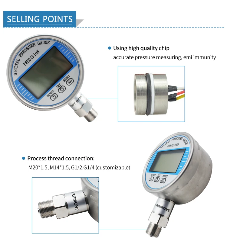100mm LCD Display Digital Pressure Gauge - Manometer Wasser Digital