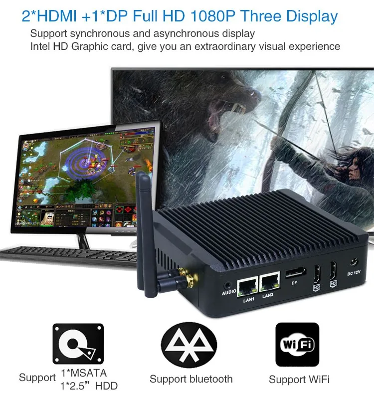 Pentium N3700 Quad Core Mini PC - Compact IBOX501 N5, 2GB RAM, Support ...