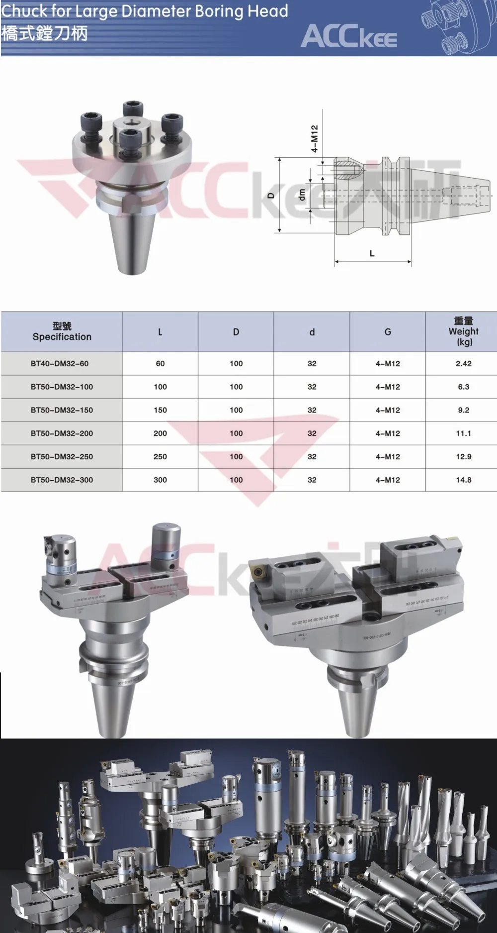ACCKEE RDH-D151-211-80L Boring Head - Precision and Durability