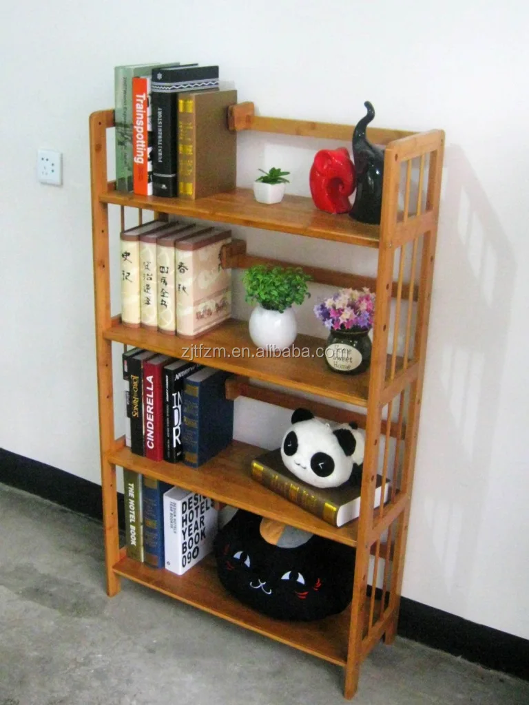 Living Room New Design Bamboo Bookshelf Simple Modern Multilevel ...