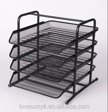 4 Tier Metal Wire Mesh Desk Document Tray - Buy 4 Tier Document Tray ...