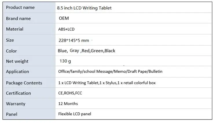 8.5 Inch E-writer Handwriting Pads Portable Board For Kids,Office,Deaf ...