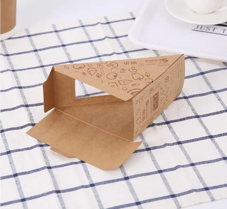Custom Triangular Kraft Paper Sandwich Boxes - Eco-friendly