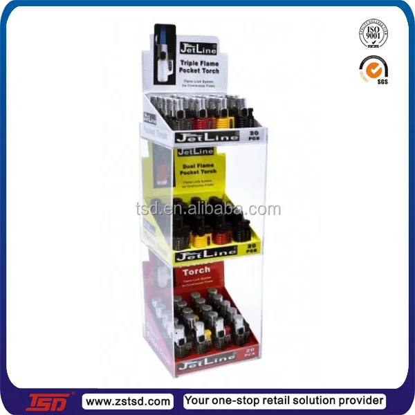 Custom Store Counter Top Rotating Acrylic Lighter Display Case Stand ...