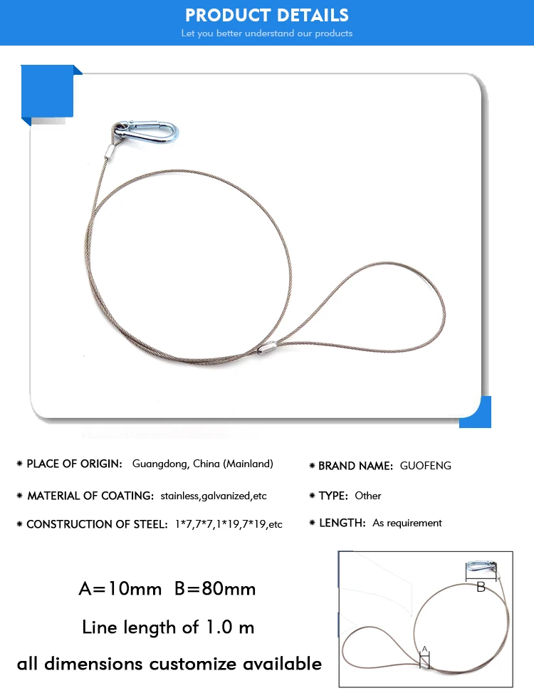Reasonable Prices Medical Equipment Wire Rope Assembly - Buy Galvanized ...