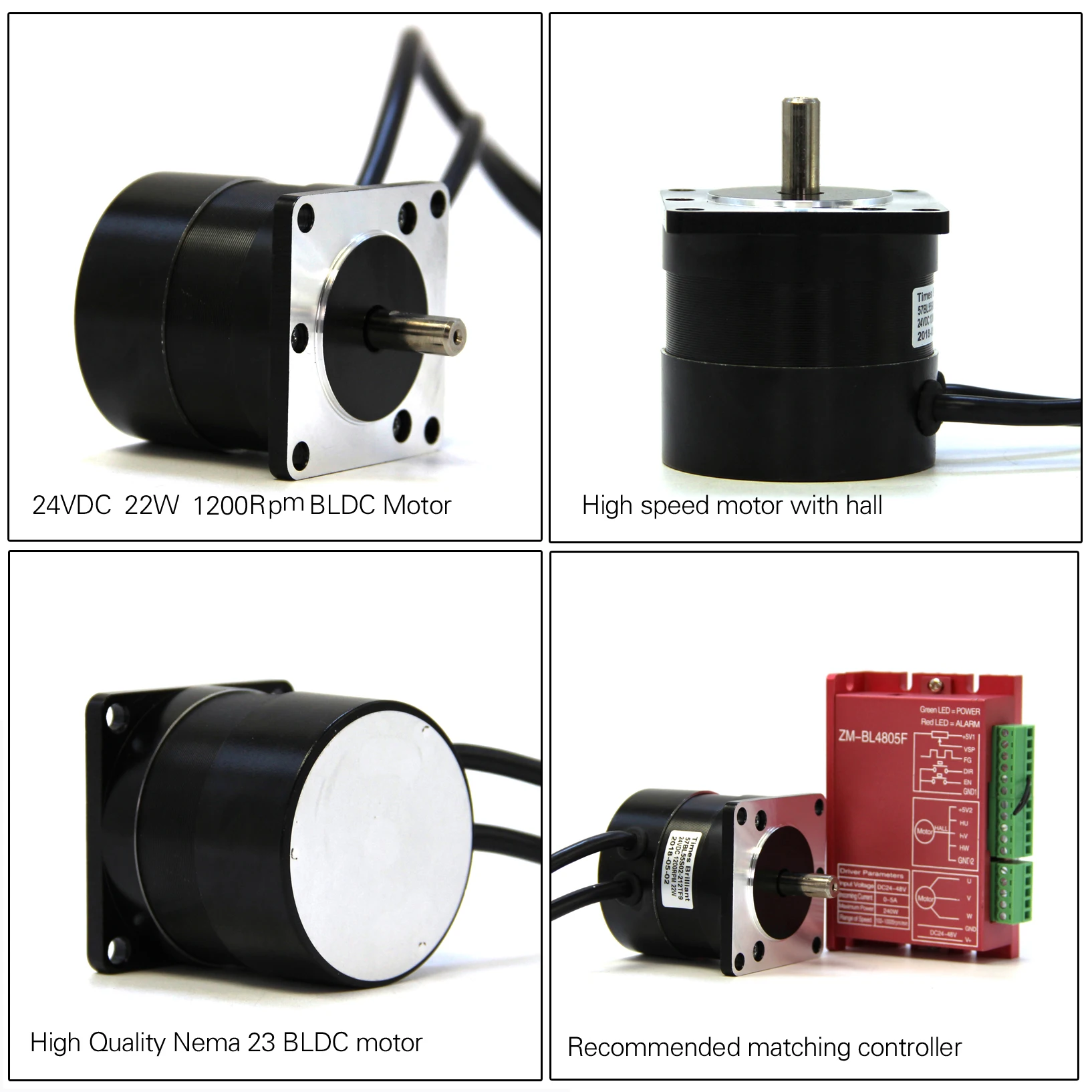 8 Poles 1200rpm High Torque Low Speed Bldc Motor 22w Small Brushless Dc ...