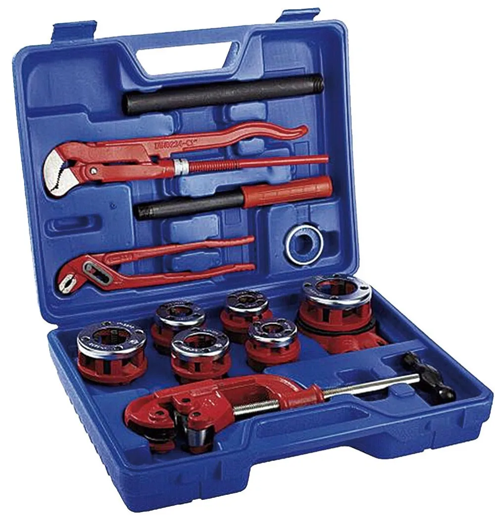 12-Piece Manual Ratchet Threader Set 1/2\"-2\" Hand Tools for Cutting ...