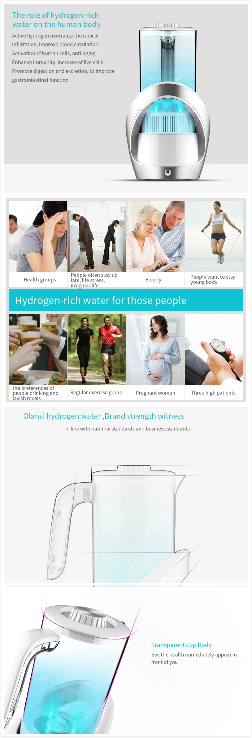 Generador de agua de hidrógeno activo ZENFLY Corea, nueva jarra de agua ...