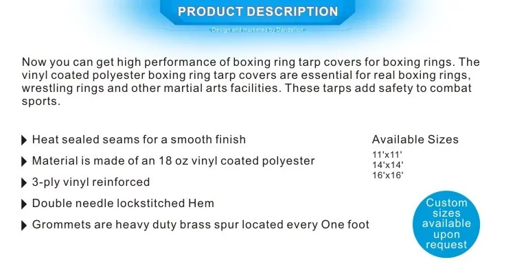 Heavy Duty Waterproof Pe Tarp For Boxing Ring Tarp - Buy Boxing Ring ...