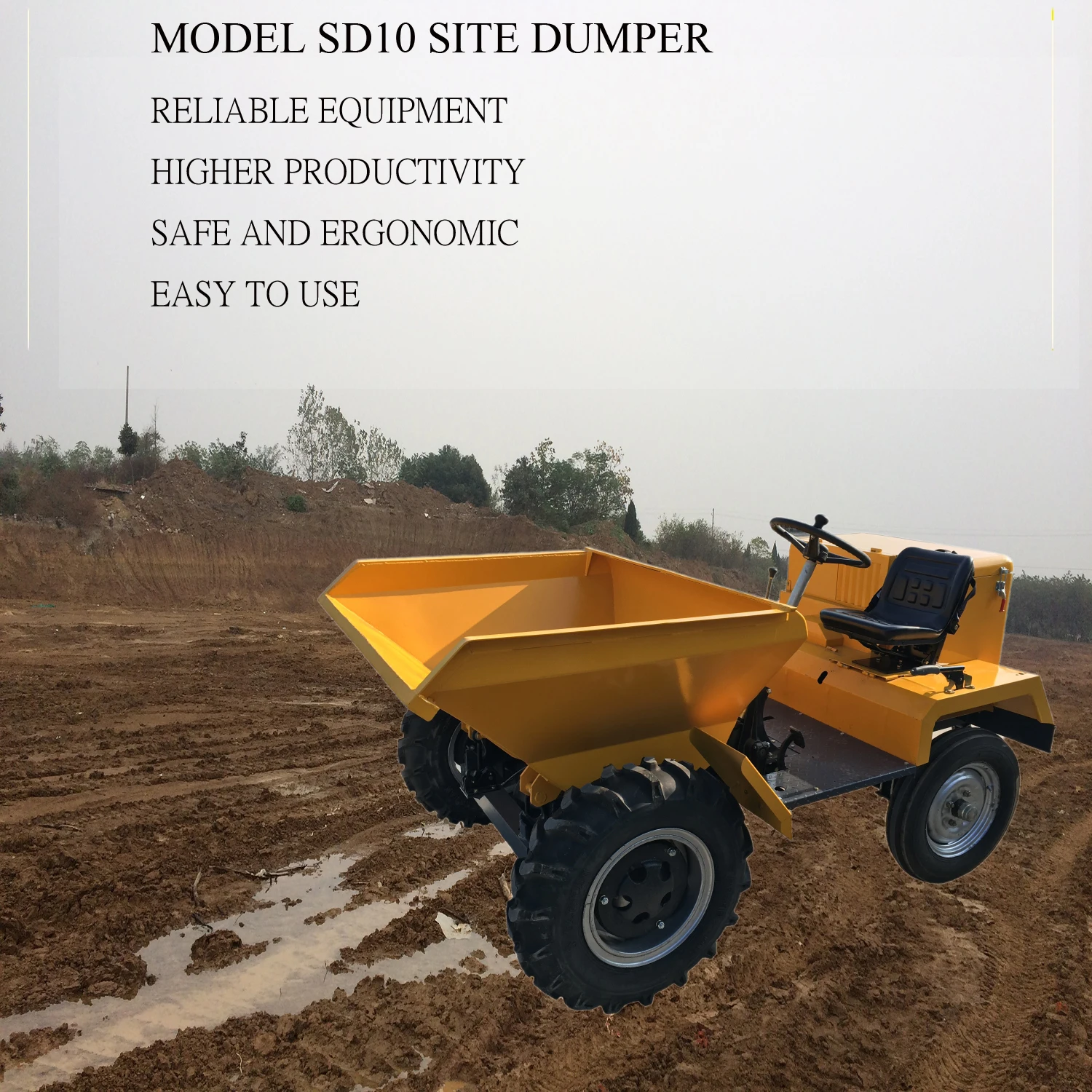 4x2 Drive China Power Wheel Mini Site Dumper 1 Ton For Sale - Buy Mini ...