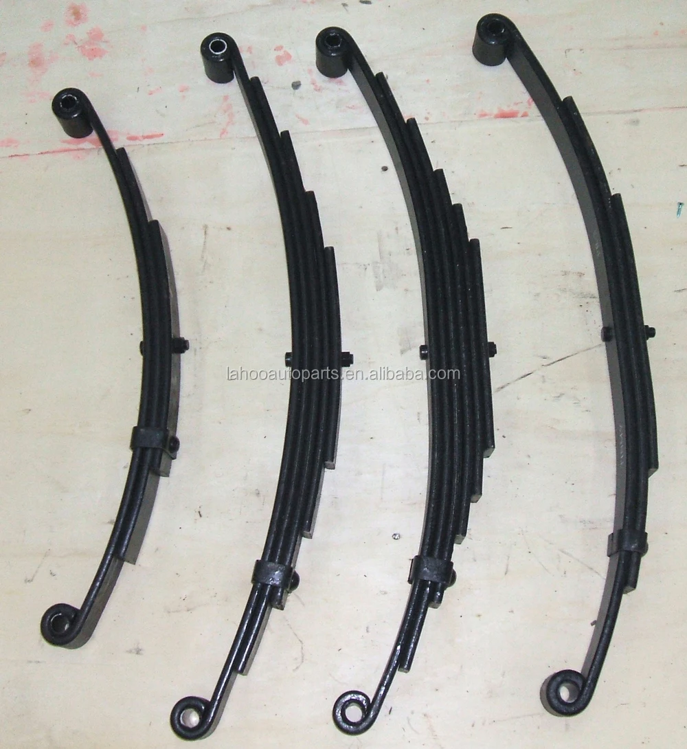 Black Painted 5 Leaf Shackle Spring Suspension Leaf Springs - Buy Leaf ...