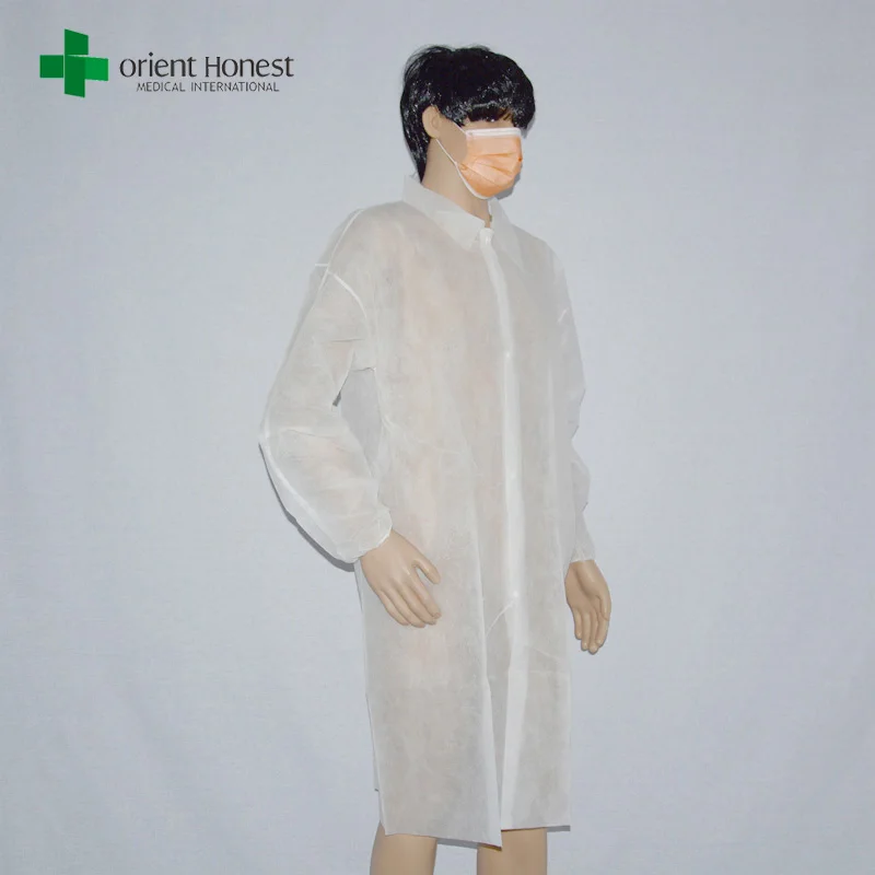 Disposable White Uniform Lap Coats With Rubber Bands Sleeves - Buy Lap ...