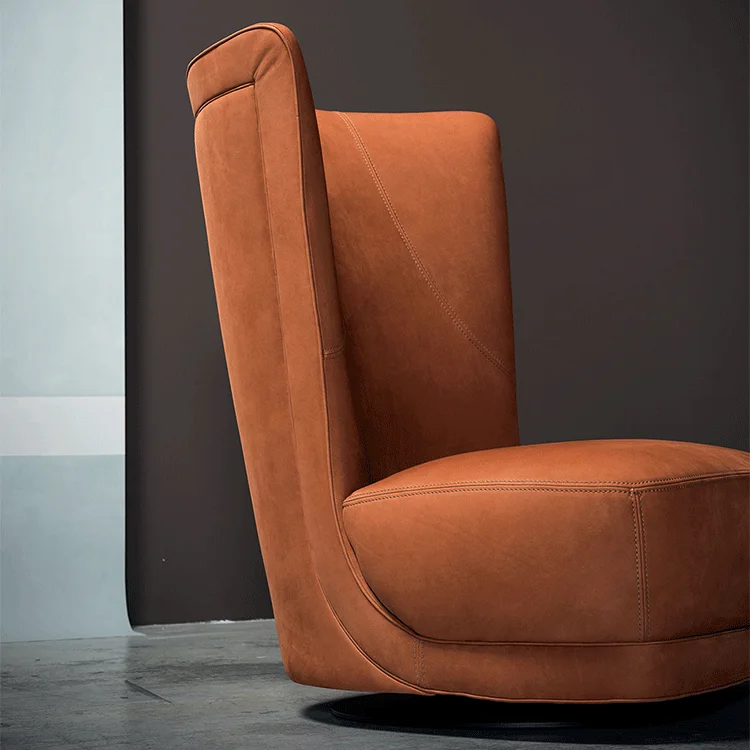Orange High Back Sofa Chair Post-modernist Style Living Room Furniture ...