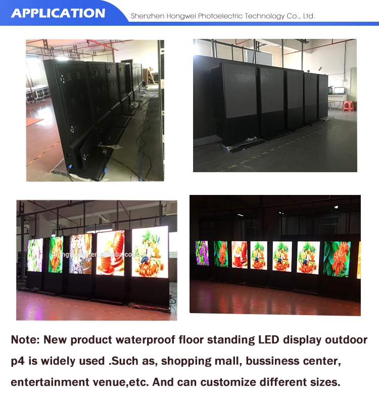 New Product Waterproof Floor Standing Led Display Outdoor P4 Led ...