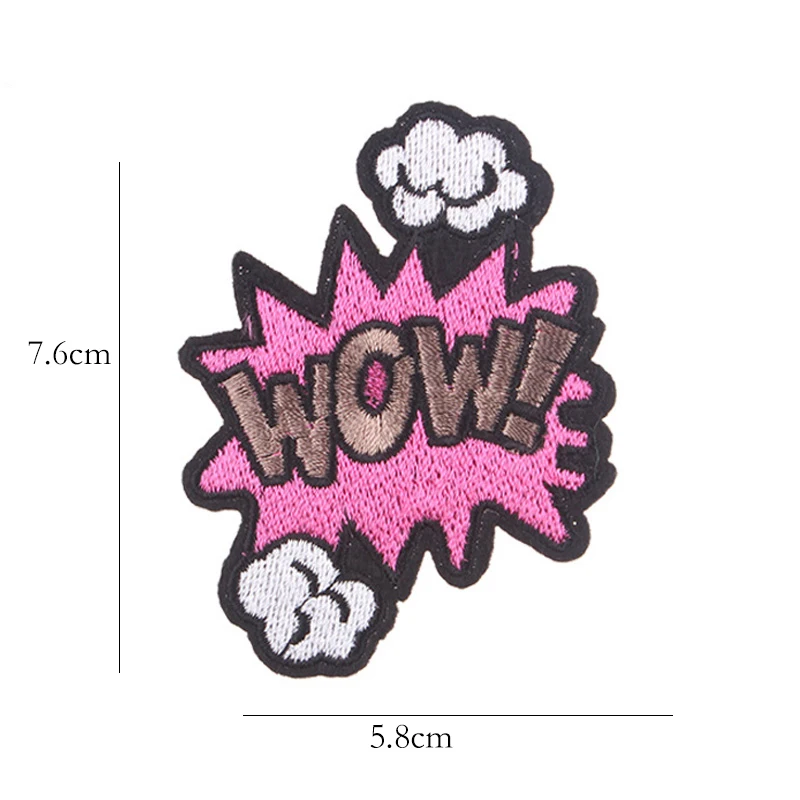Letter Wow Stickers Cartoon Embroidered Patches For Kids Cool Jeans ...
