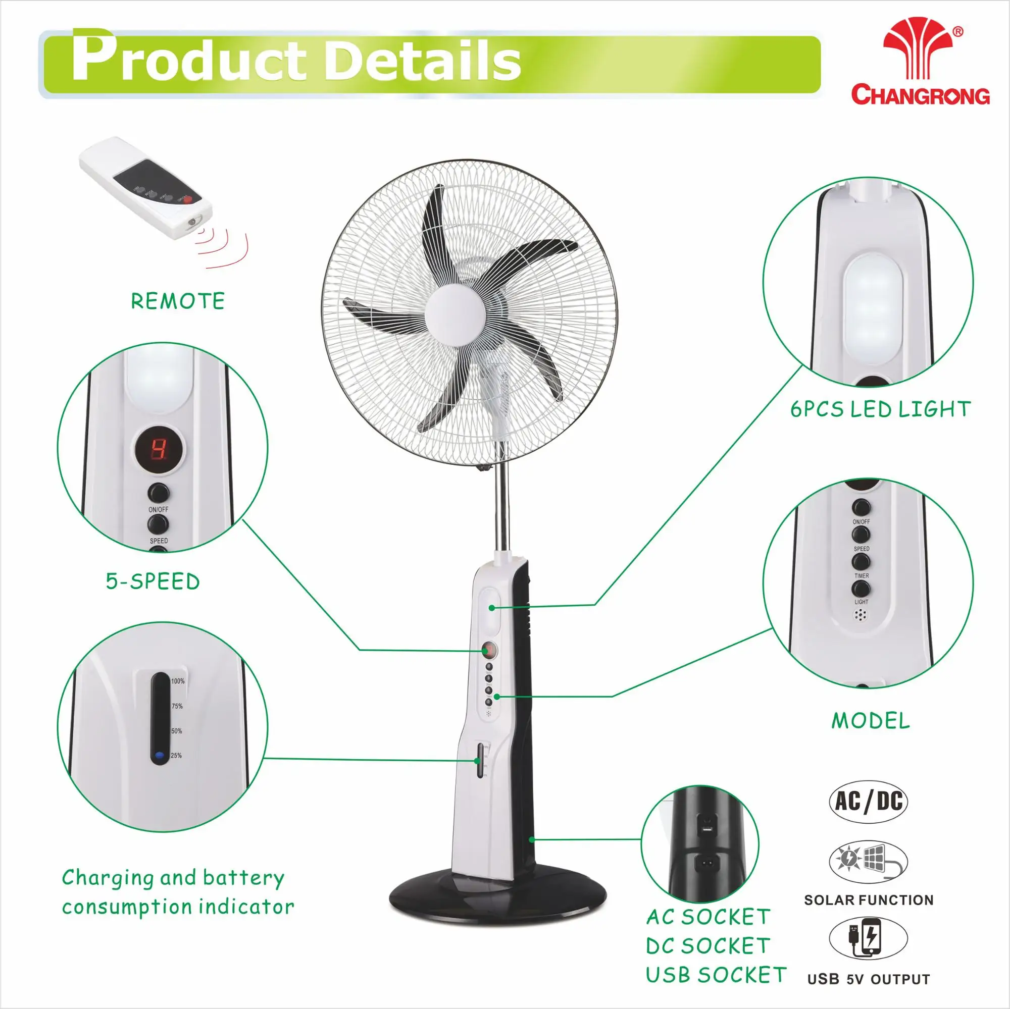 2018 New Rechargeable Stand Fan With Timer Function Light Battery - Buy ...