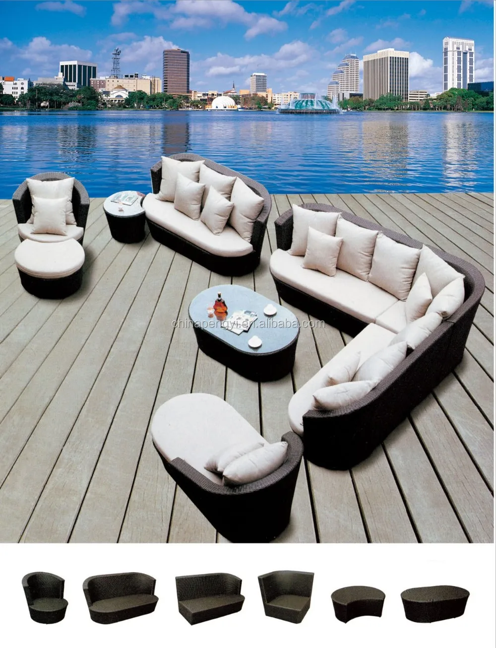 2016 Fabulous Veranda Outdoor Pe Rotan Sofa Set Indonesisch Riet ...