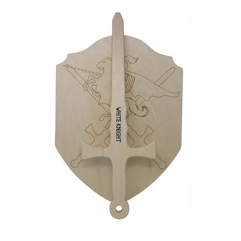 Wooden Sword Shield Set Toy For Pretend Play With Knight On Horse ...