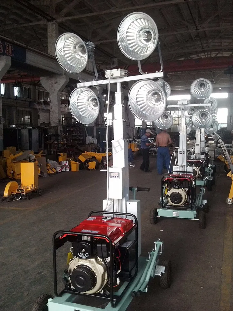 Trailer Type 6m Diesel Generator Set Mobile Led Flood Light Tower - Buy ...
