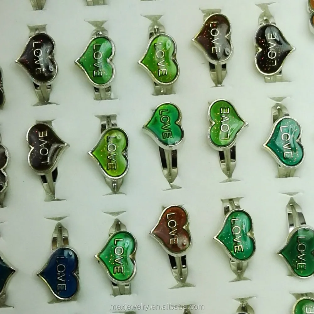 Boho Adjustable Oval Color Change Mood Ring Emotion Feeling Changeable ...