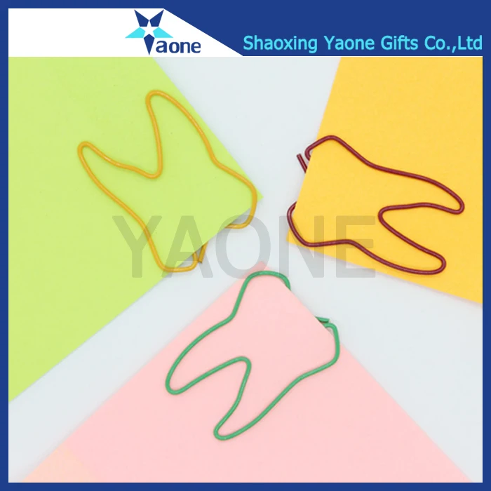 Tooth Shaped Paper Clips Pin Decorative Paperclip Cute Office Clips ...