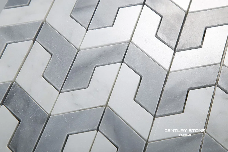 Polished Irregular Shape Wave Pattern Non-slip Kitchen Floor Marble ...