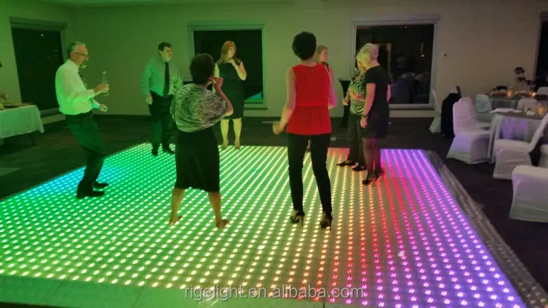 Rigeba Portable Digital Led Dance Floor 60*60cm Aluminum Base Tempered Glass For Club Wedding ...