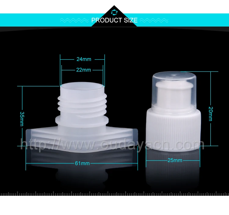 Hot Sale 22mm Push Pull Plastic Spout With Lid For Stand Up Water Bag ...