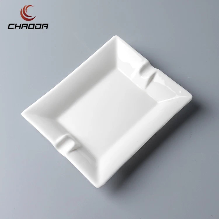 Rectangle Ashtray - Eco-Friendly White Porcelain Cigar Dish