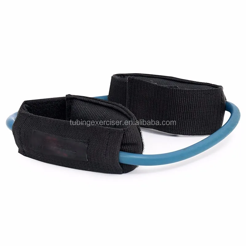 Leg Resistance Exercise Band Heavy Duty Tube With Padded Ankle Cuffs ...