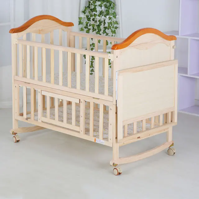 Popular Simple Design Wooden Baby Bed/adult Size Cribs With Storage ...
