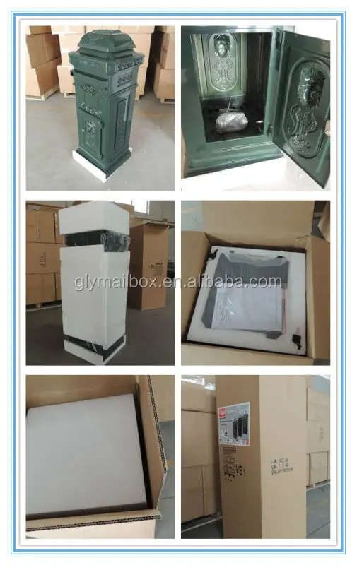 Outdoor Popular Free Standing Cast Aluminum Mailbox Waterproof Parcel ...