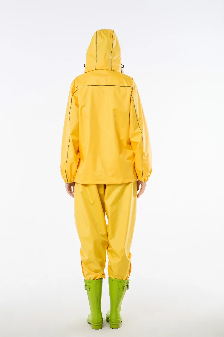 Cheap Price In Two Pieces Unisex Yellow Raincoat Set Pvc Polyester ...