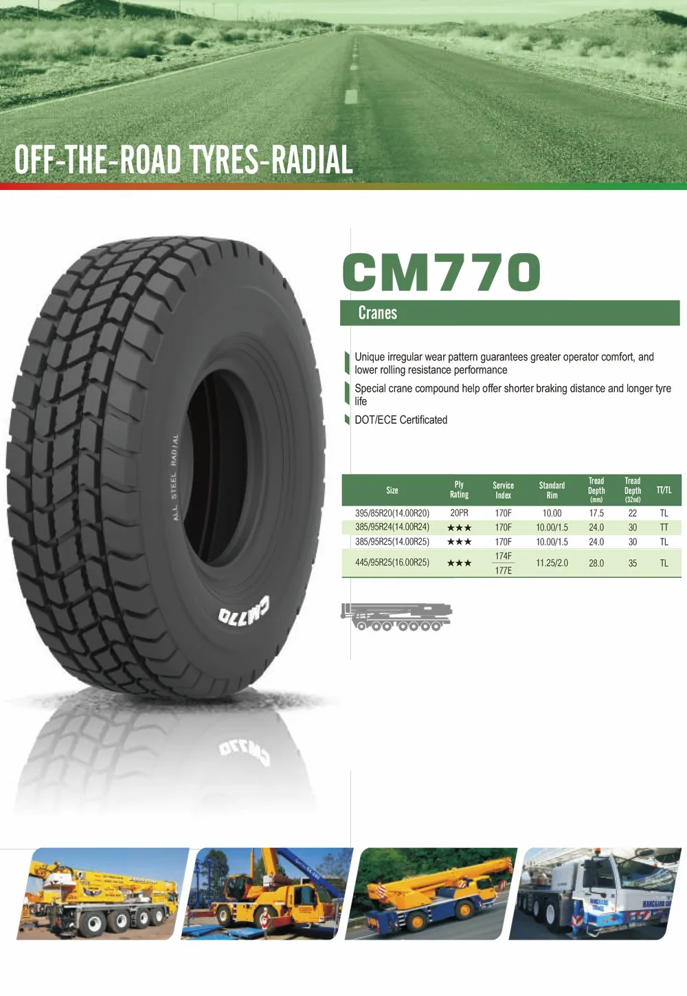 Westlake Goodride Cm770 14.00r20 14.00r24 14.00r25 16.00r25 Dot Ece Grúas Neumático Radial ...