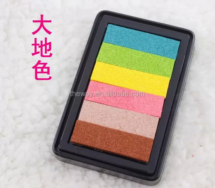 6 Colors In One Large Rainbow Stamp Ink Pad --9.5 X 6.3cm - Buy Ink Pad ...