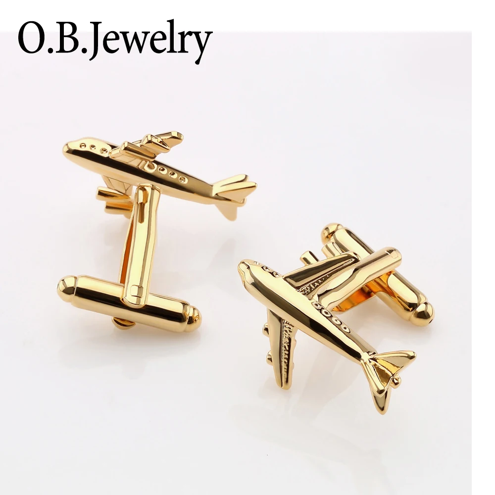 Cufflinks Factory China Wholesale Plane Cuff Links Gold & Silver Color ...